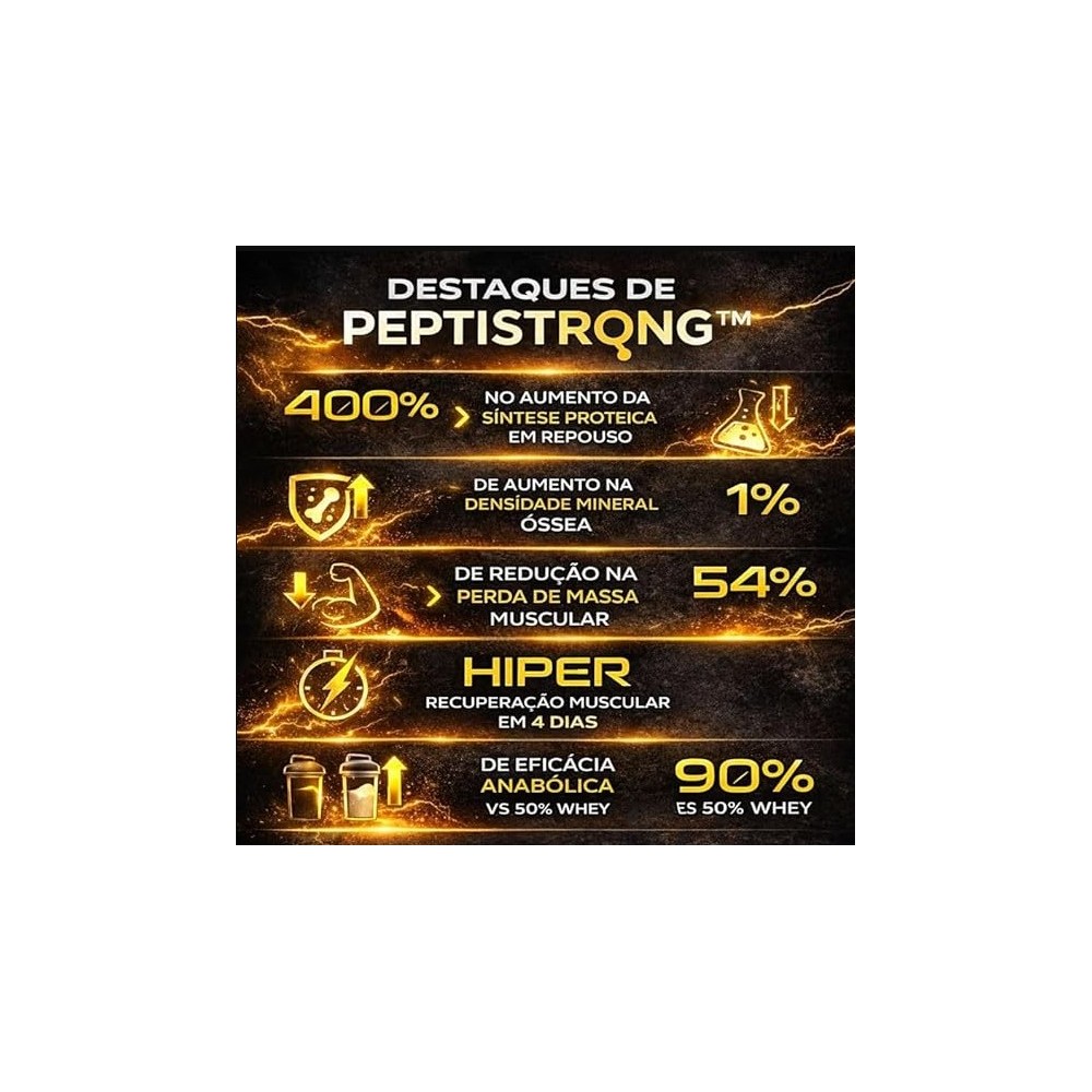 Peptistrong Peptideo Puro Liofilizado Bioativo Massa Muscular e ...